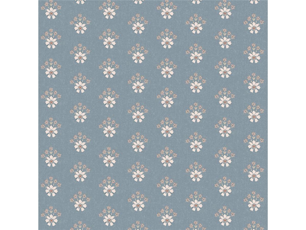 Laura Ashley Wallpaper Semington Floral 143325 Newport Blue
