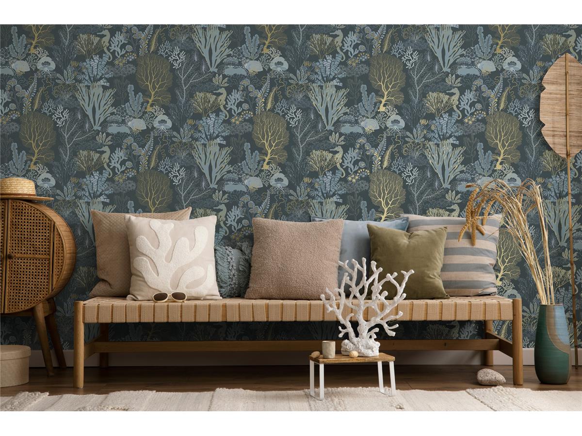 Holden Statement Underwater World Wallpaper 14341 Navy/Gold