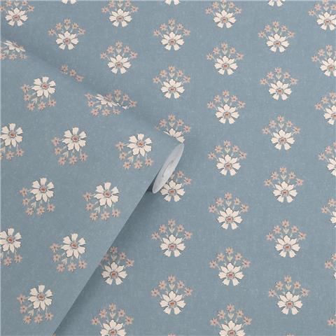 Laura Ashley Wallpaper Semington Floral 143325 Newport Blue
