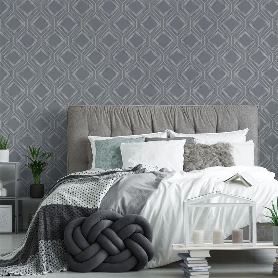 Super Fresco Saville Row Wallpaper 119553 Slate