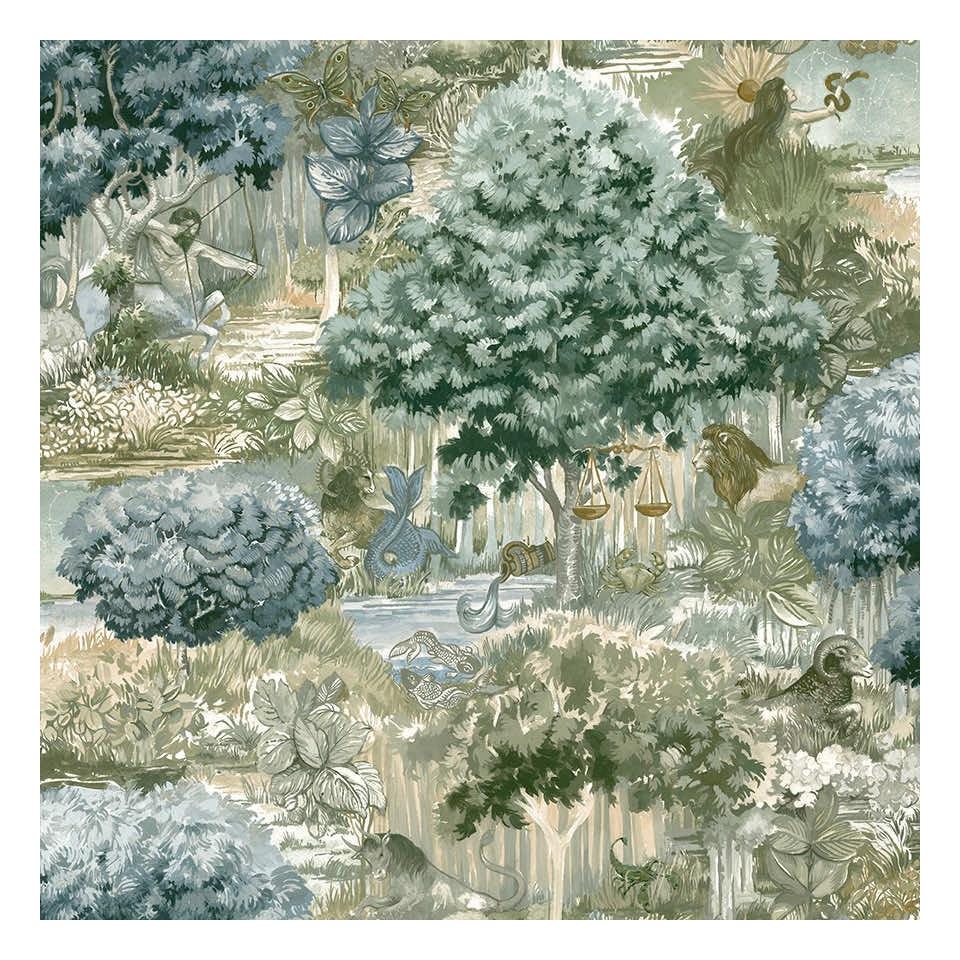 Holden Decor Xanadu Zodiac Wallpaper 91542 Blue/green