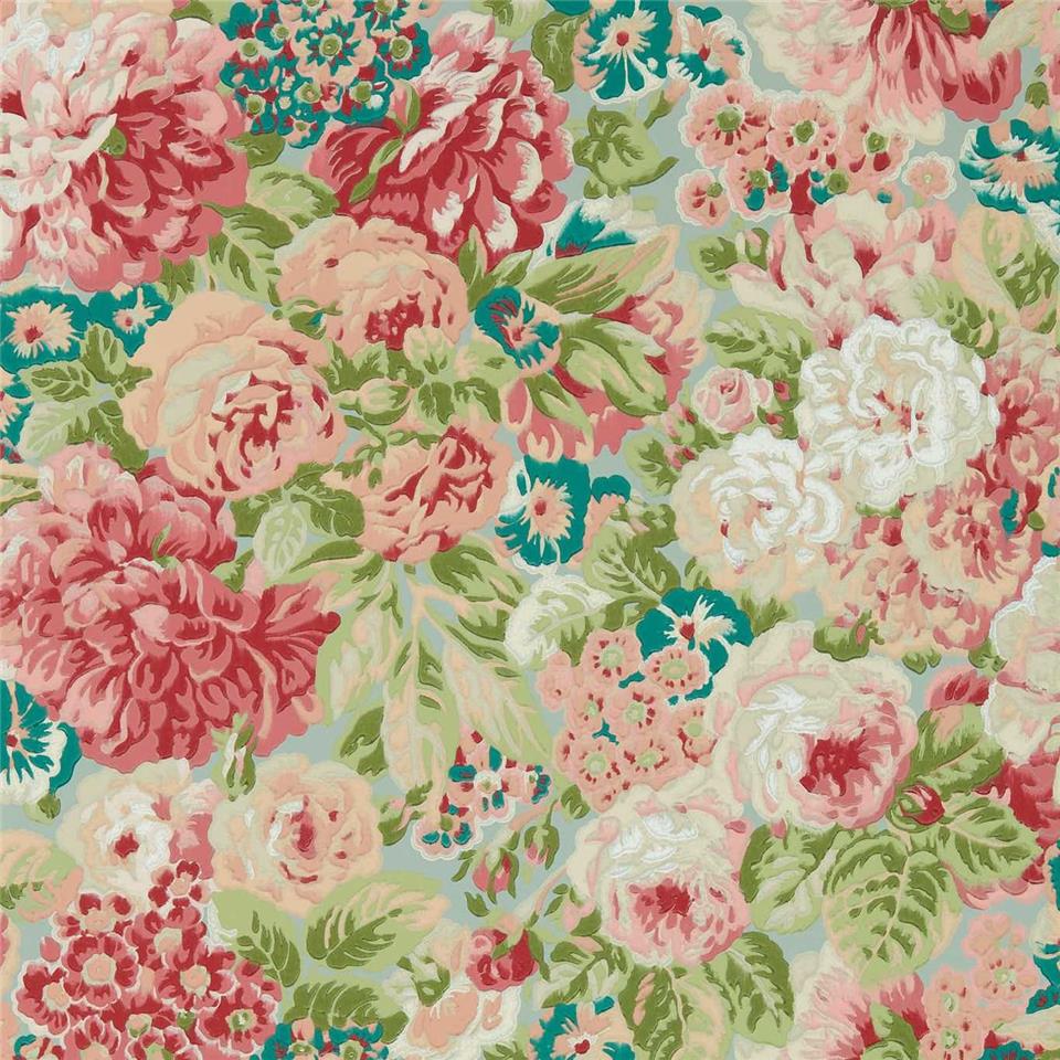Sanderson One Sixty wallpapers Rose and Peony 217029 Blue Clay/Carmen